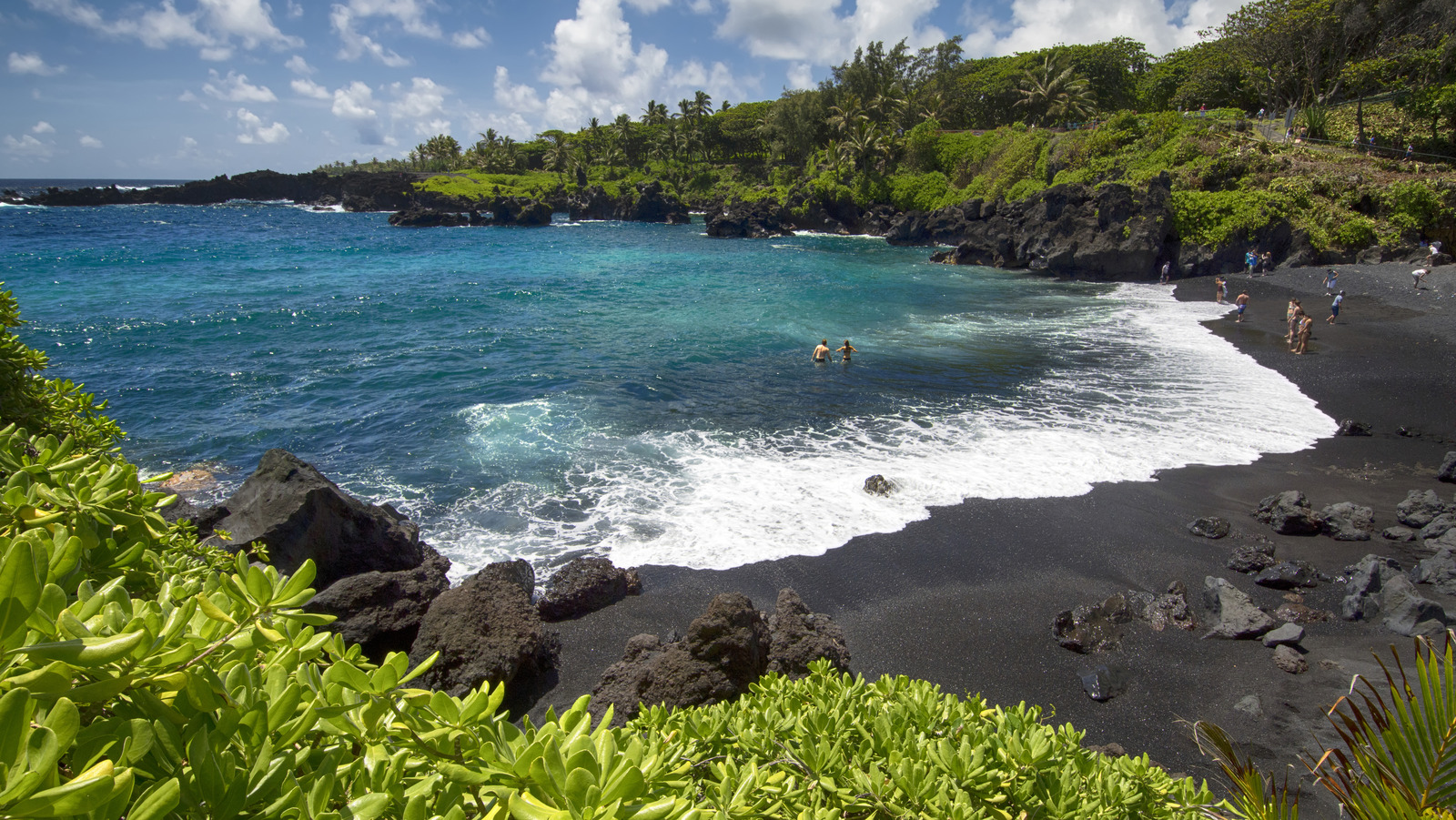 Take A Stroll Along The Stunning Black Sand Beaches At This Hawaiian State Park