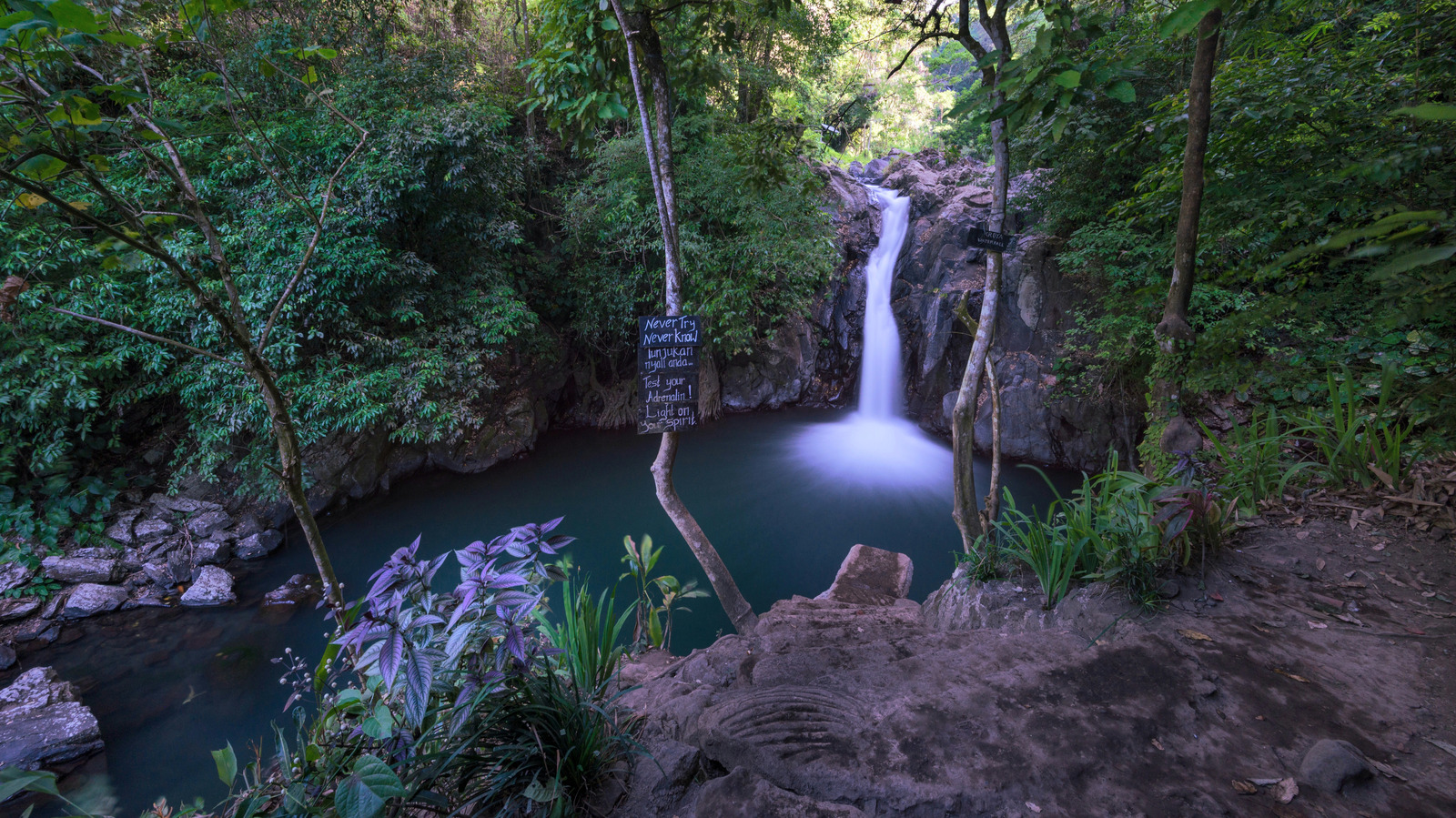 This Beautiful Bali Waterfall Forms The Best Natural Waterslide To ...
